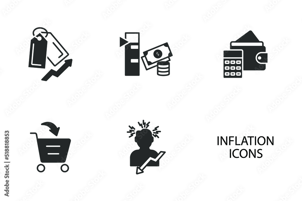 Inflation icons set . Inflation pack symbol vector elements for ...