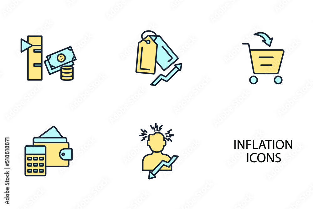 Inflation icons set . Inflation pack symbol vector elements for ...