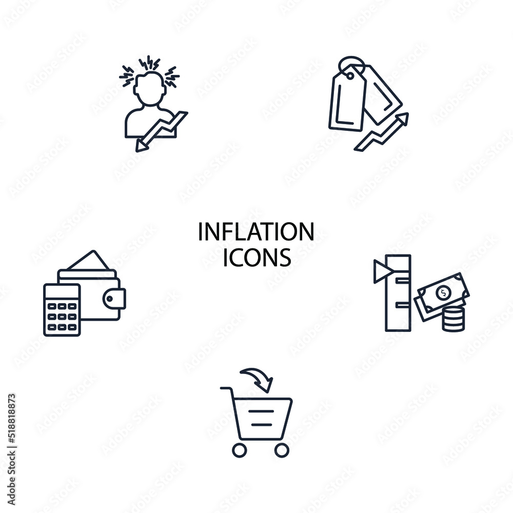 Inflation icons set . Inflation pack symbol vector elements for ...