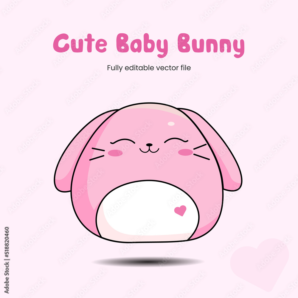 cute little baby bunny vector illustration clipart | fully editable ...