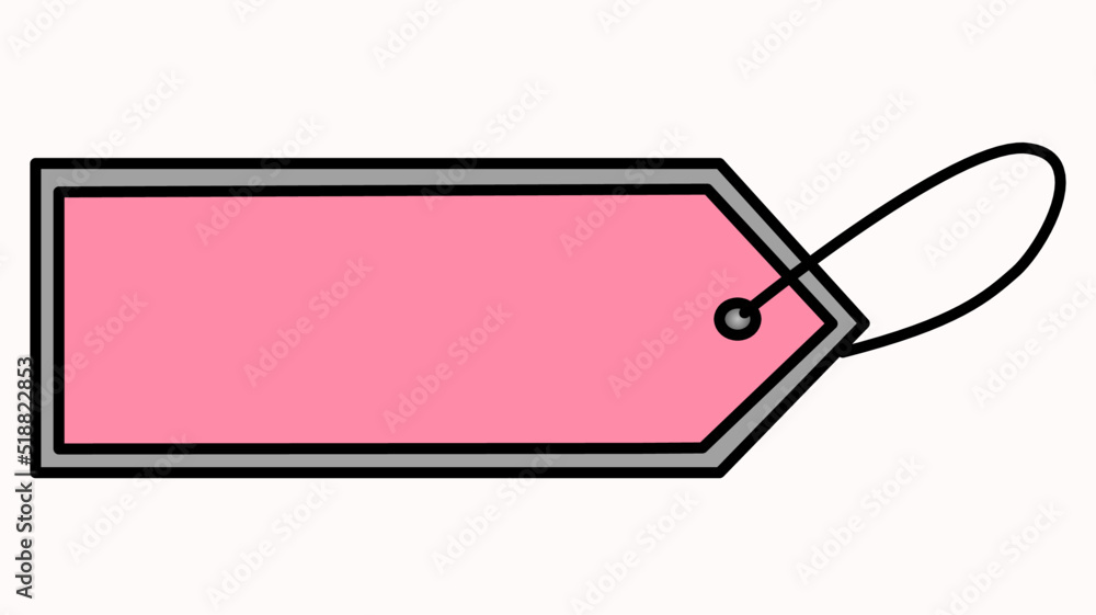 Pink empty price tag vector illustration. Stock Vector | Adobe Stock