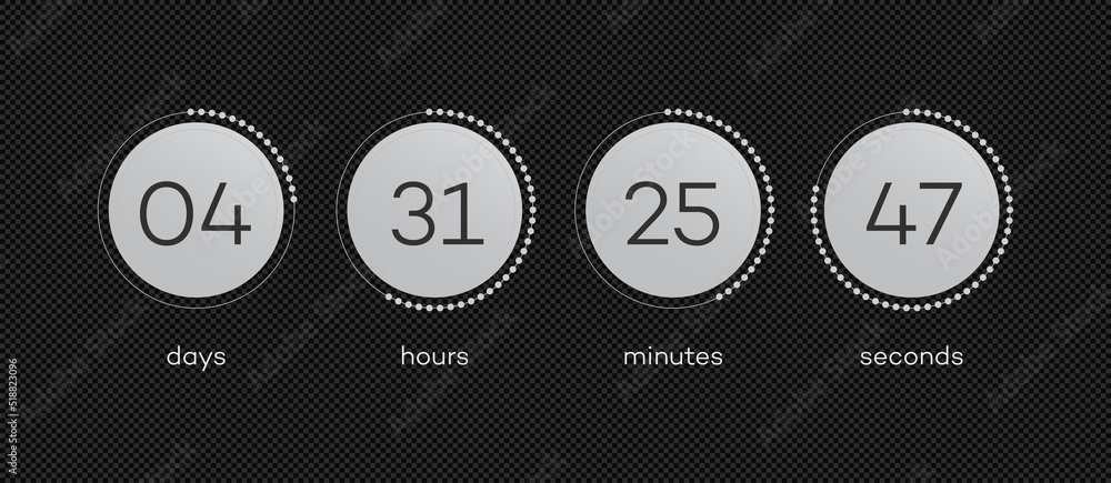 Vector time remaining template with circle coutdown of days, hours ...