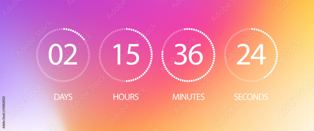 Counter timer with circle of days, hours, minutes, seconds - web page ...