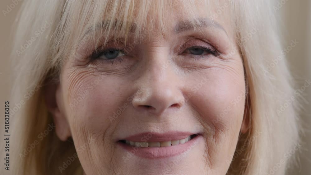 Extreme Close Up Caucasians 60s Woman 50s Mother Smiling Sincerely