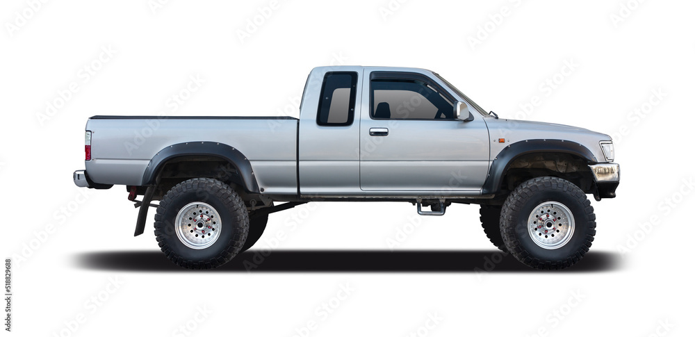 Toyota Hilux pickup truck side view isolated on white background, 23 ...