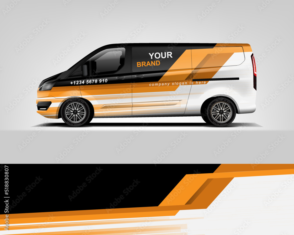 Cargo van wrap decal designs. Graphic abstract stripe designs for ...