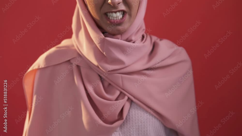 Vidéo Stock Angry woman. Aggressive expression. Anger agony. Grumpy ...