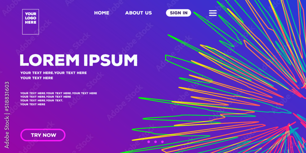 Web page template modern light background for home page design. Web ...