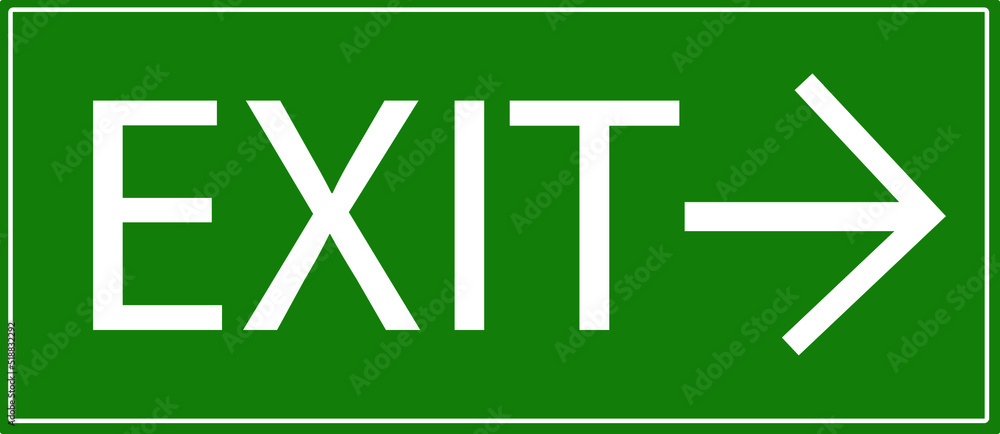 Exit Sign Board Stock Vector | Adobe Stock