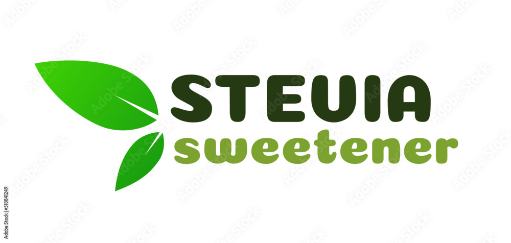 Vector stevia leaves symbol isolated on white background. Natural ...