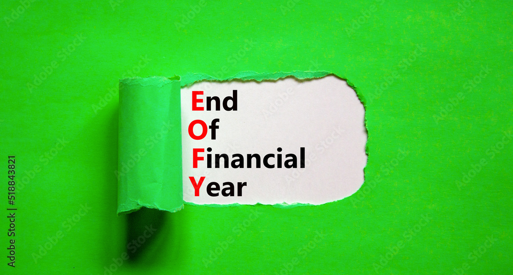 EOFY end of financial year symbol. Concept words EOFY end of financial ...