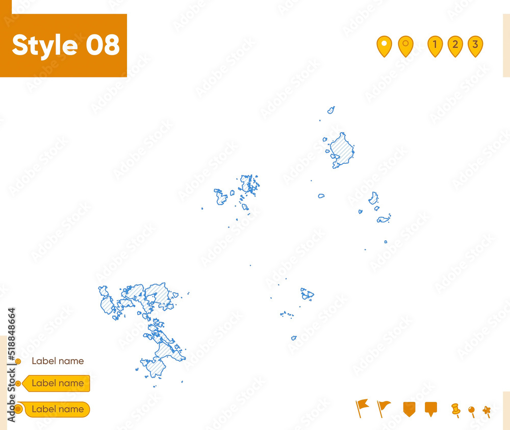 Riau Islands, Indonesia - grid map isolated on white background ...