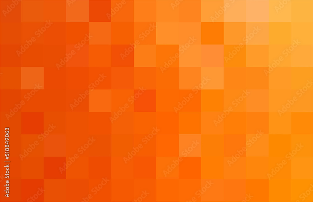Orange vector background from squares. The template can be used as a autumn backdrop. Abstract ...