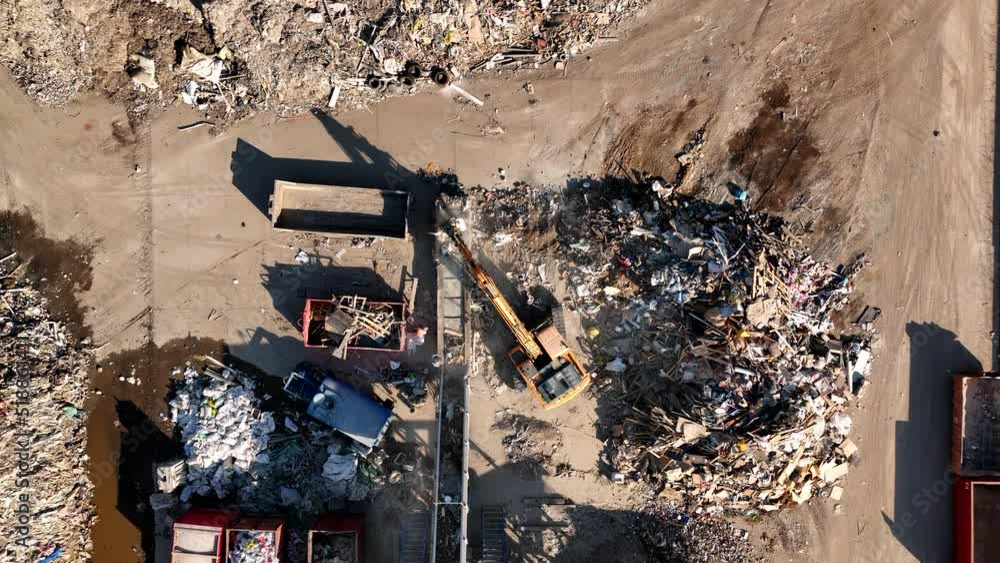 Video Stock Landfill with Construction waste (CDW). Trash disposal for ...