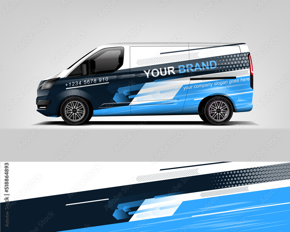 Cargo van wrap decal designs. Graphic abstract stripe designs for ...