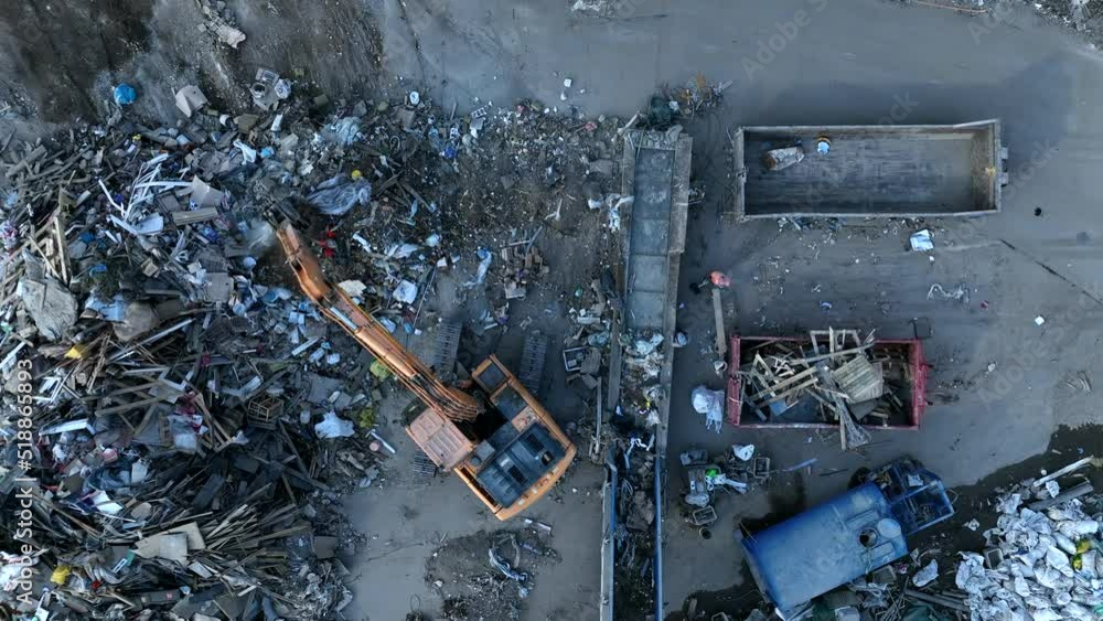 Landfill with Construction waste (CDW). Trash disposal for recycling ...