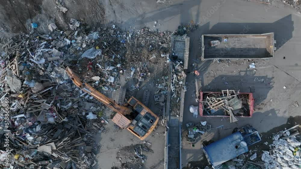 Landfill with Construction waste (CDW). Trash disposal for recycling ...