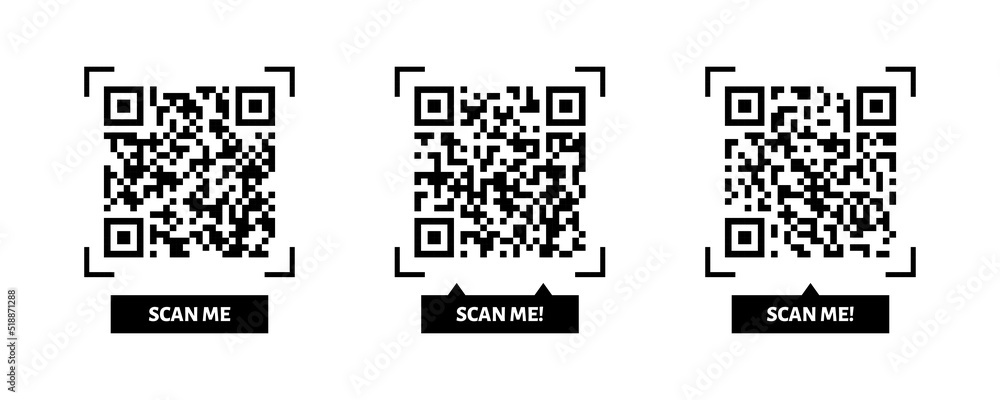 Scan me QR code tag. Scan, read, pay concept with qr code.Vector ...