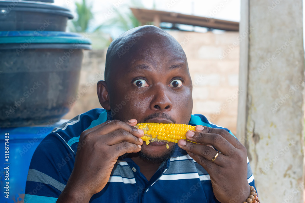 An African Nigerian male individual with funny eye popping expression ...