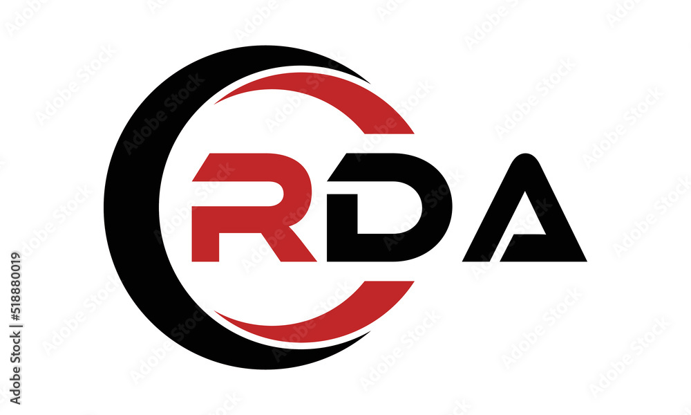 RDA three letter swoosh logo design vector template | monogram logo ...