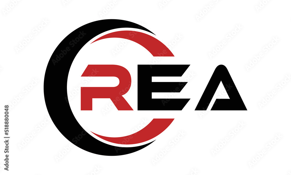 REA three letter swoosh logo design vector template | monogram logo ...