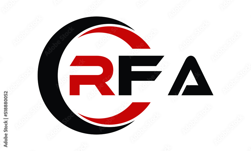 RFA three letter swoosh logo design vector template | monogram logo ...