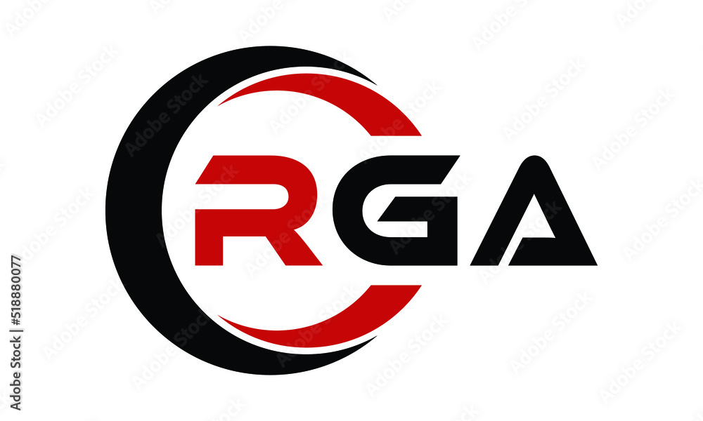 RGA three letter swoosh logo design vector template | monogram logo ...