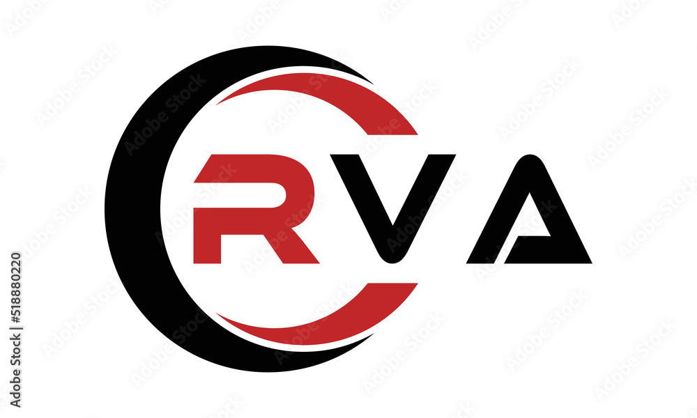 RVA three letter swoosh logo design vector template | monogram logo ...