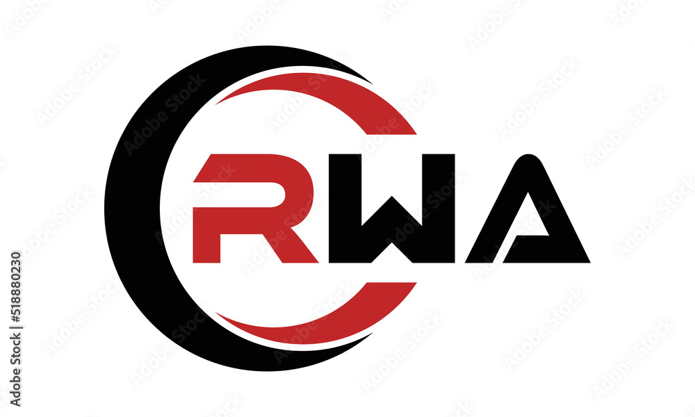 RWA three letter swoosh logo design vector template | monogram logo | abstract logo | wordmark ...