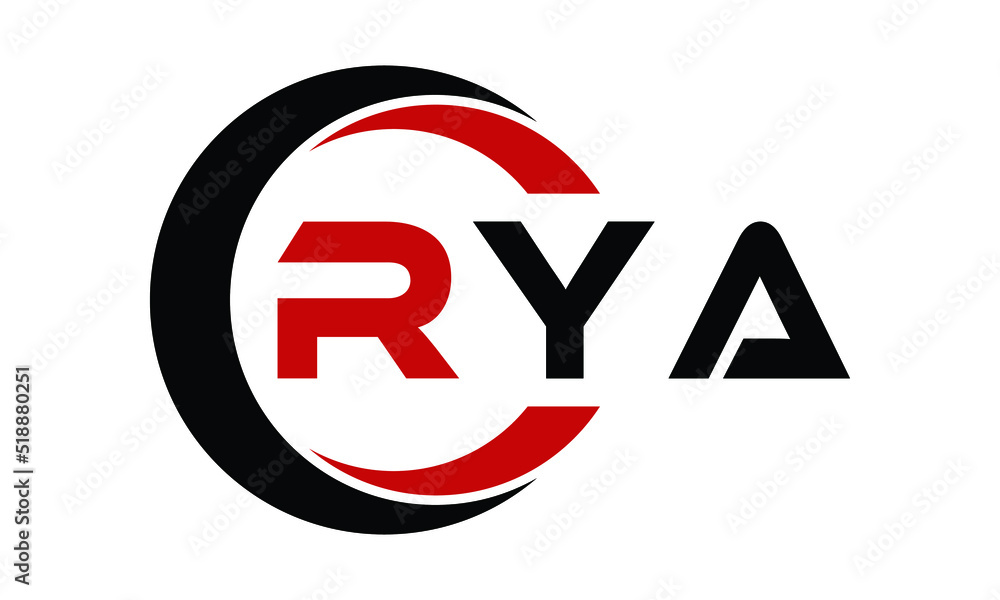 RYA three letter swoosh logo design vector template | monogram logo ...