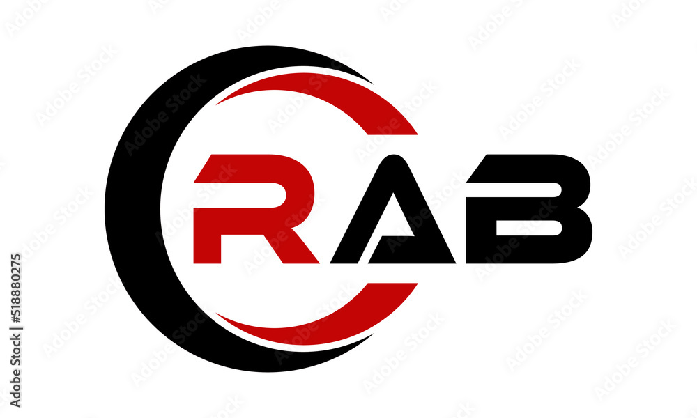 RAB three letter swoosh logo design vector template | monogram logo ...