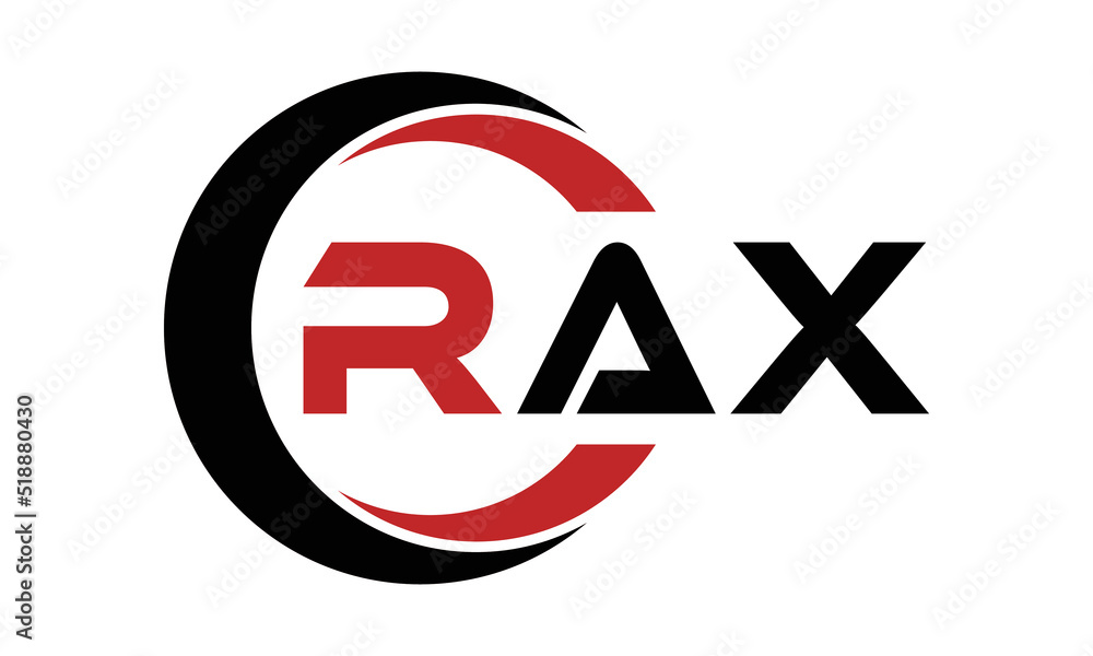 RAX three letter swoosh logo design vector template | monogram logo ...