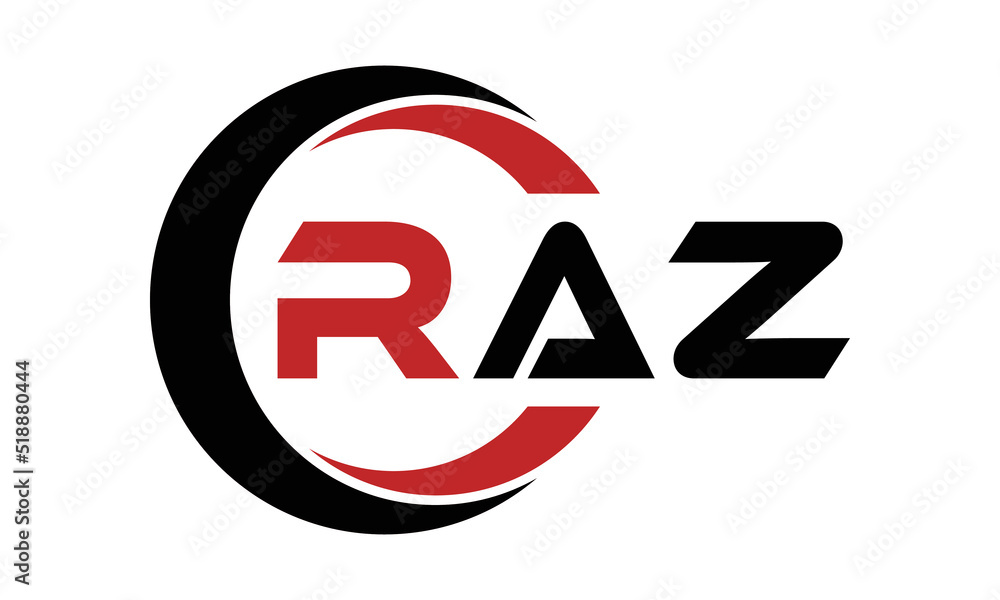 RAZ three letter swoosh logo design vector template | monogram logo ...