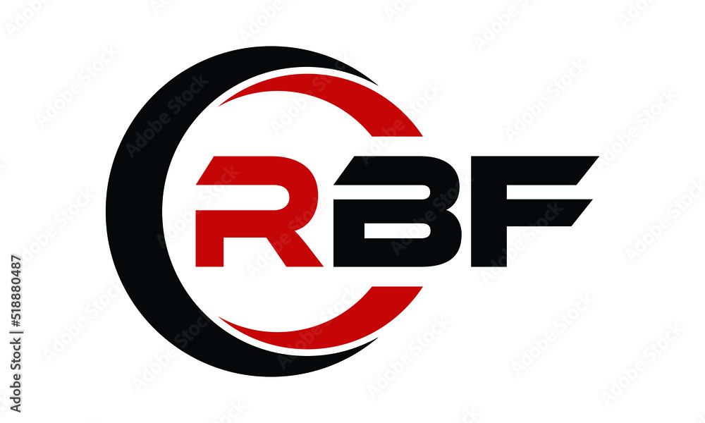 RBF three letter swoosh logo design vector template | monogram logo | abstract logo | wordmark ...