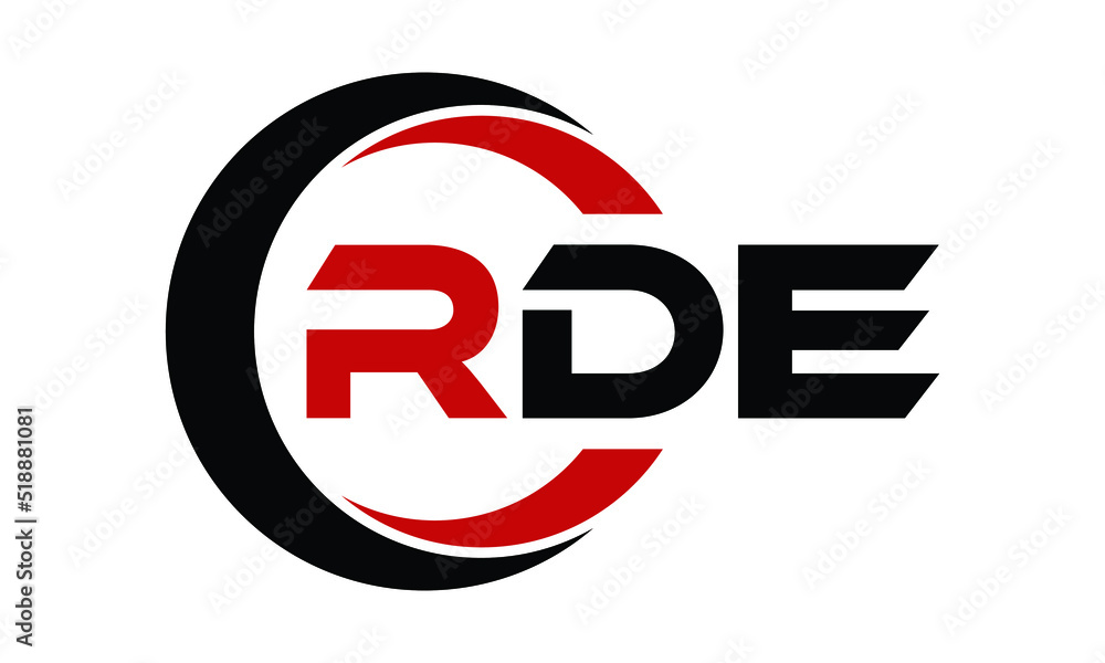 RDE three letter swoosh logo design vector template | monogram logo ...