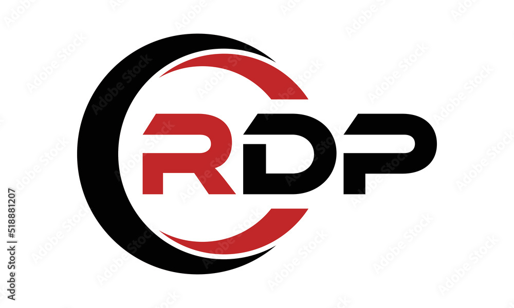 RDP three letter swoosh logo design vector template | monogram logo | abstract logo | wordmark ...