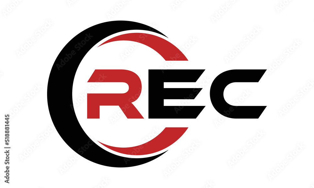 REC three letter swoosh logo design vector template | monogram logo ...