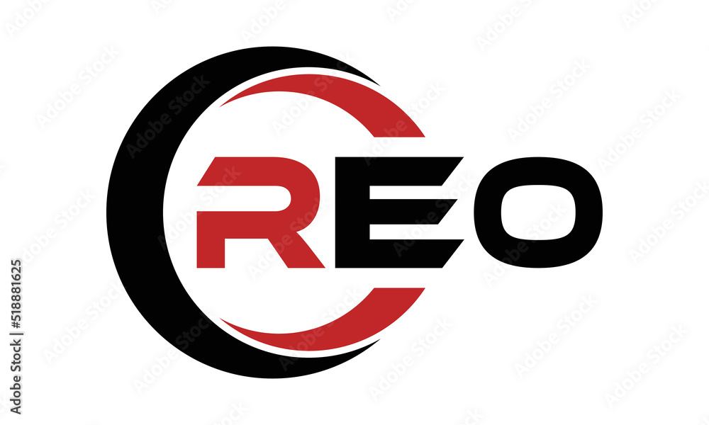 REO three letter swoosh logo design vector template | monogram logo ...