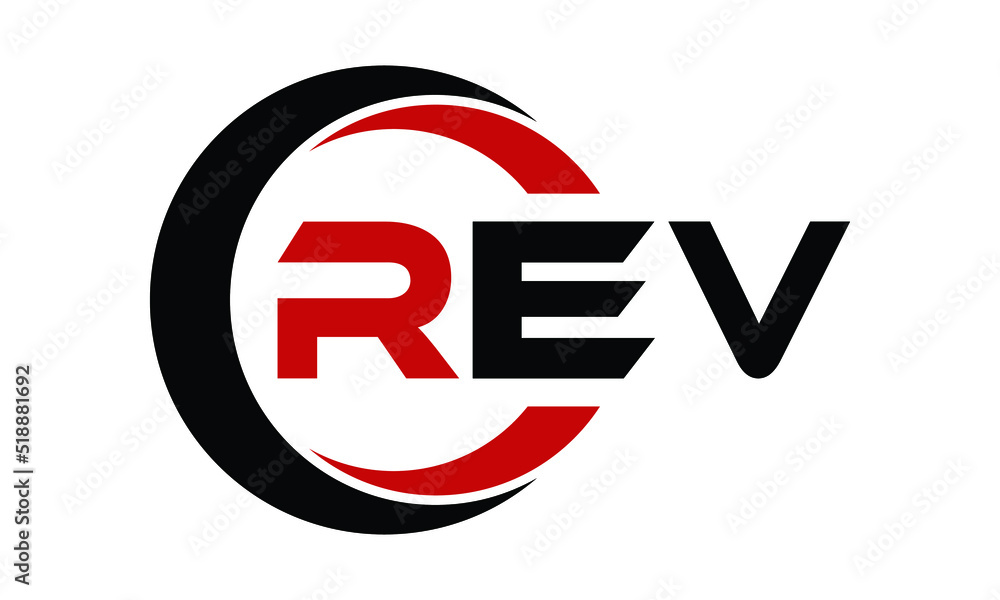 REV three letter swoosh logo design vector template | monogram logo ...
