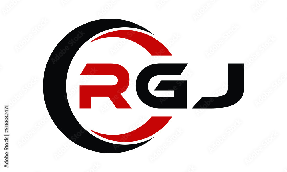 RGJ three letter swoosh logo design vector template | monogram logo ...