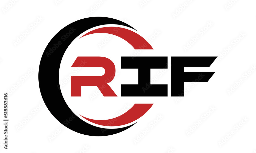 RIF three letter swoosh logo design vector template | monogram logo ...