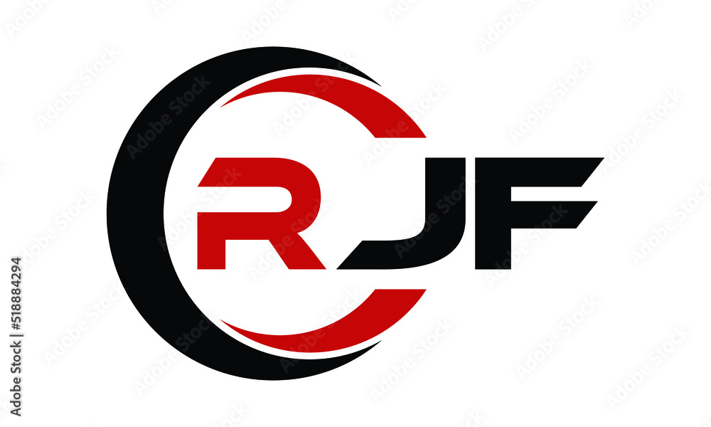 RJF three letter swoosh logo design vector template | monogram logo ...