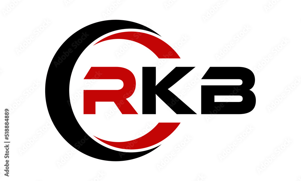 RKB three letter swoosh logo design vector template | monogram logo ...