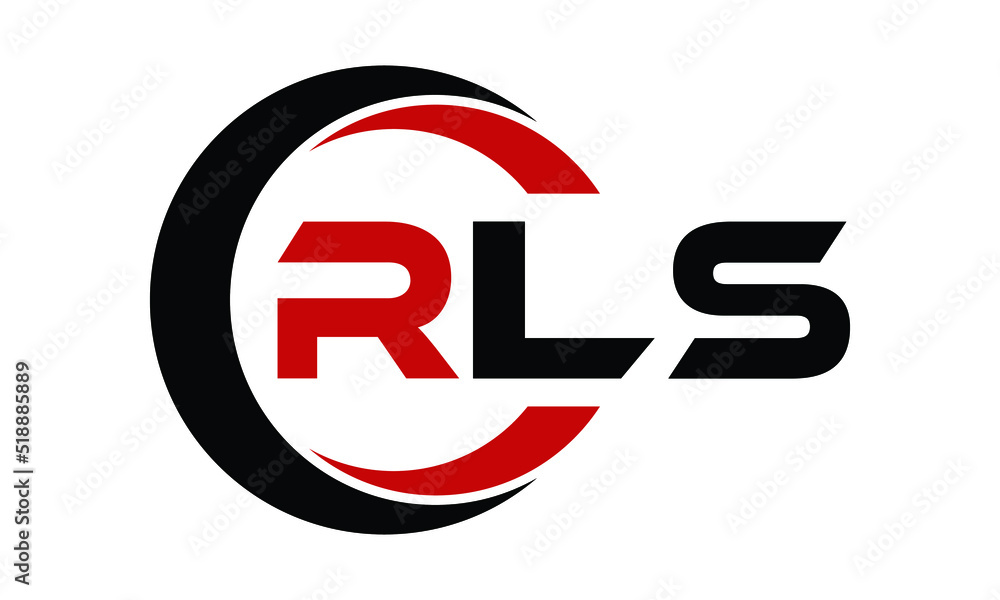 RLS three letter swoosh logo design vector template | monogram logo ...