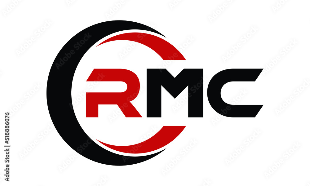 RMC three letter swoosh logo design vector template | monogram logo ...