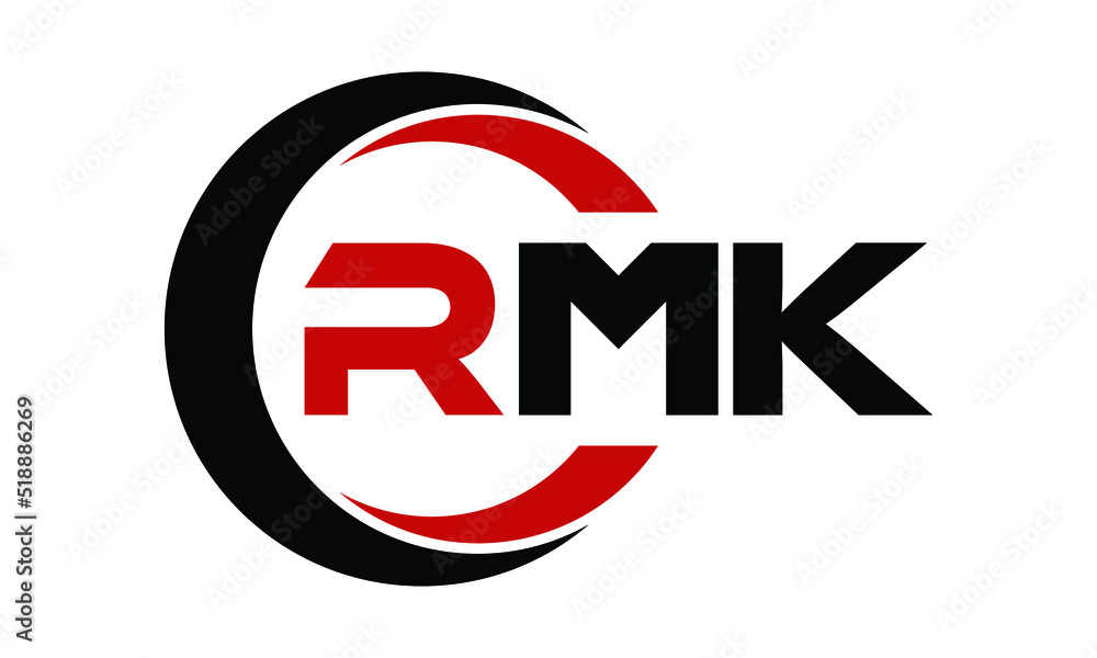 RMK three letter swoosh logo design vector template | monogram logo ...