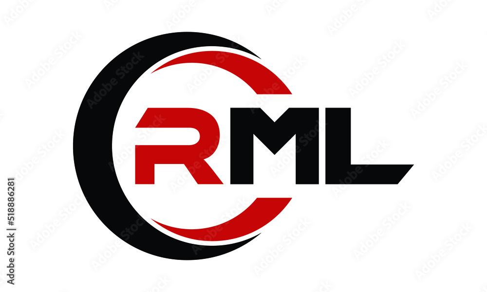 RML three letter swoosh logo design vector template | monogram logo ...