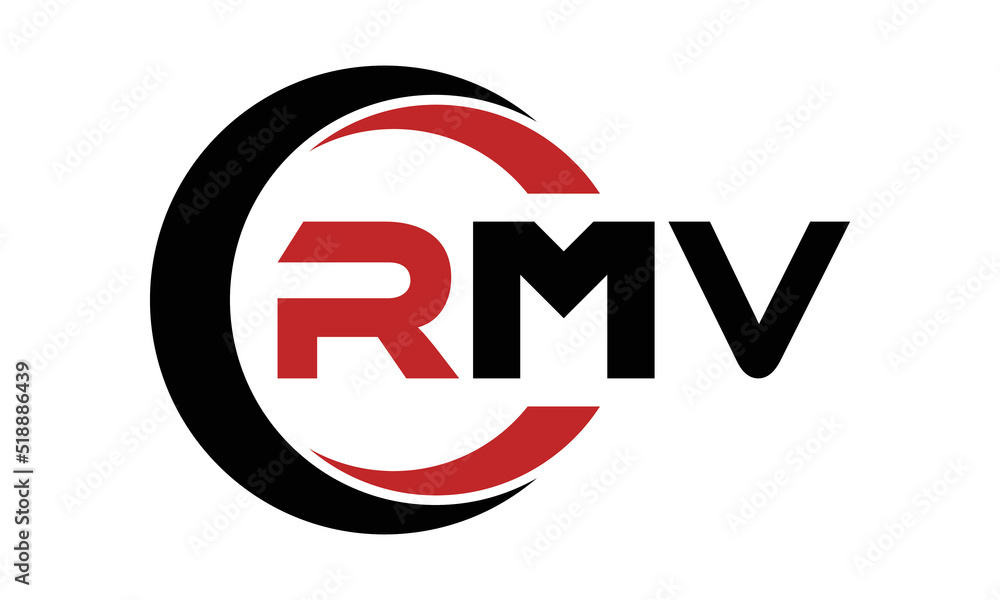RMV three letter swoosh logo design vector template | monogram logo ...