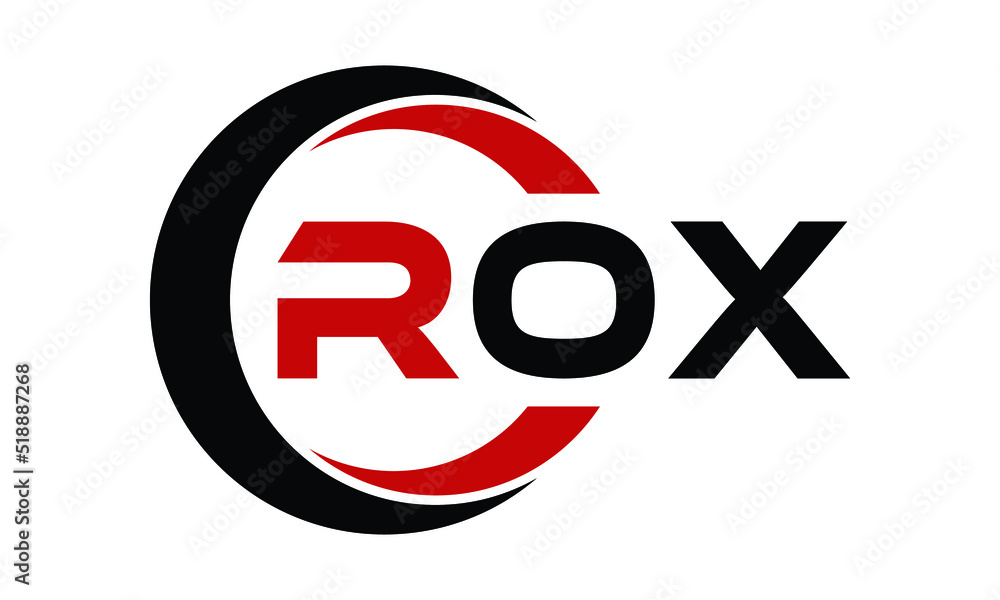 ROX three letter swoosh logo design vector template | monogram logo ...