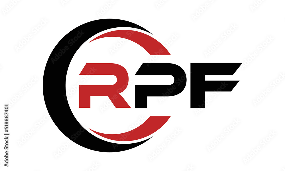RPF three letter swoosh logo design vector template | monogram logo ...